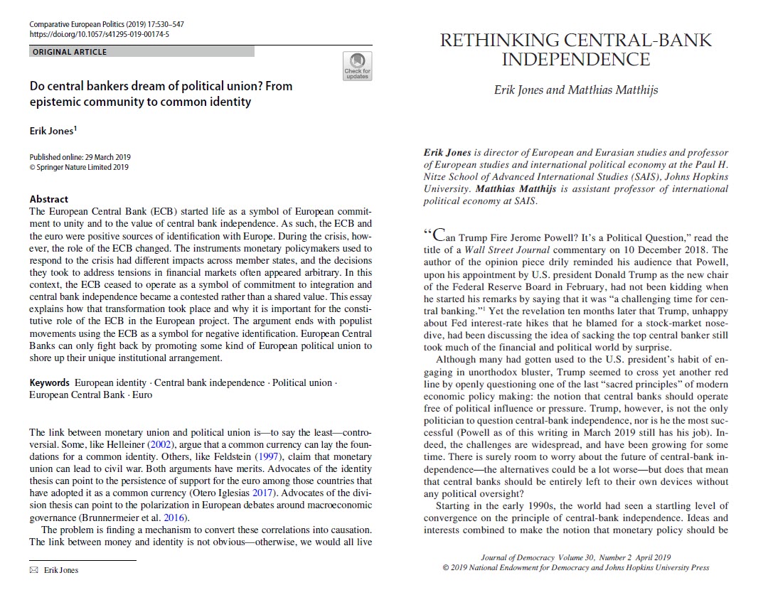 Why Is the ECB Politically Independent? | Erik Jones